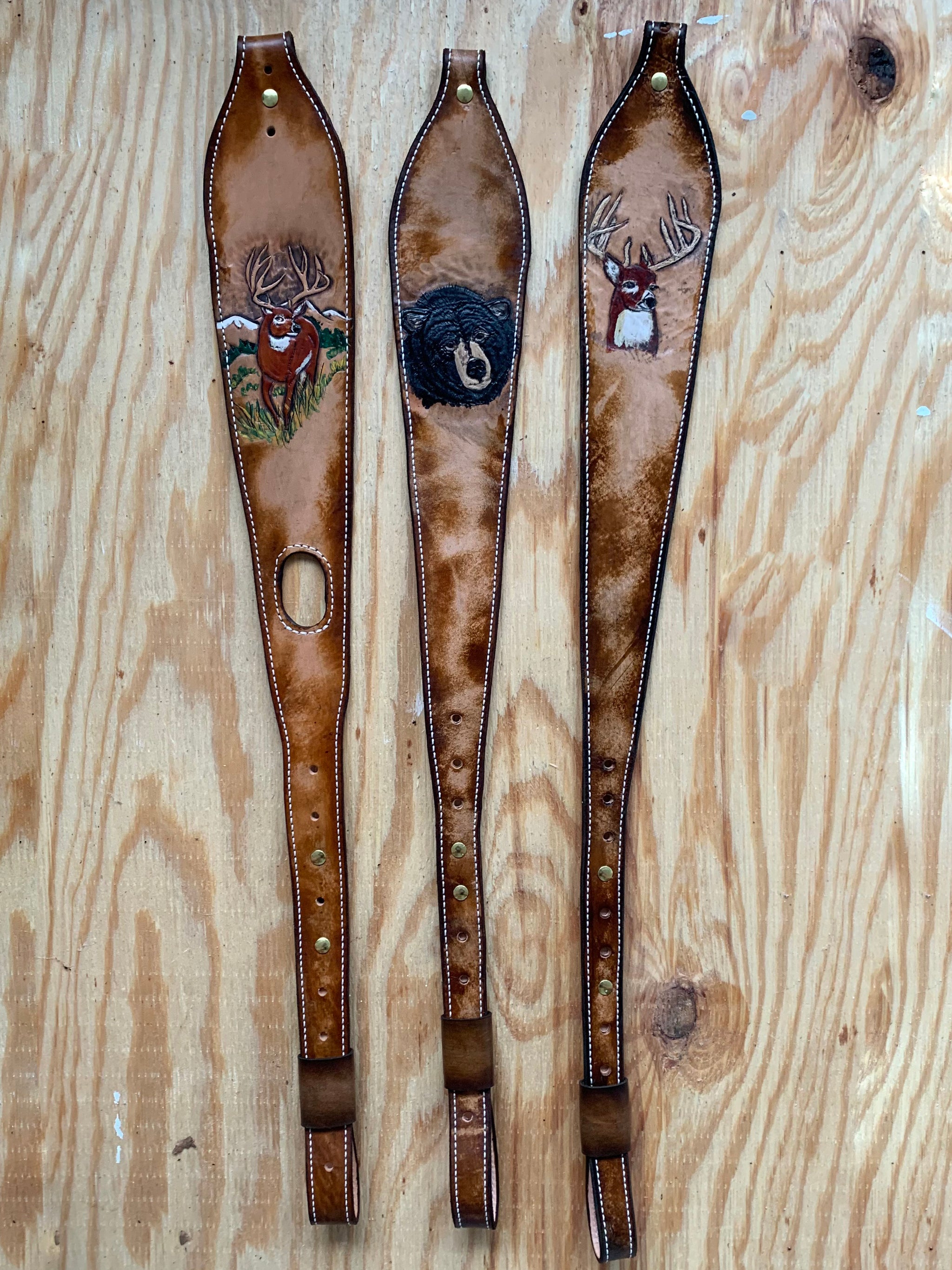 Adjustable Leather Rifle Sling - custom handmade leather gun ...