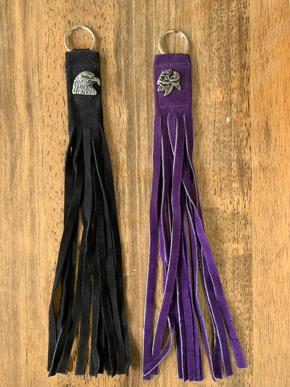 Americana Fringed Key Whips - handmade leather keychain – Custom ...